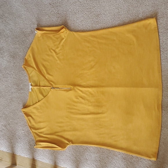 Ava James | Tops | Golden Mustard Colored Silky Top | Poshmark
